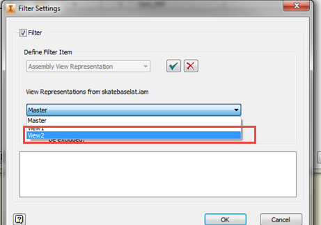 View Representations with Different Parts Lists