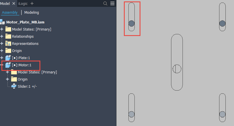 Inventor - Centering a Hole in a Slot with the Joint Command