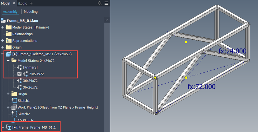 Inventor - Driving Multiple Frames Using a Single Skeleton with Model ...