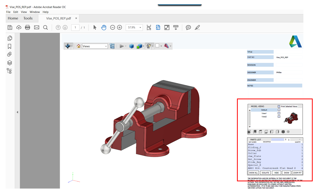 Autodesk Inventor Exporting Parts & Assemblies to 3D PDF